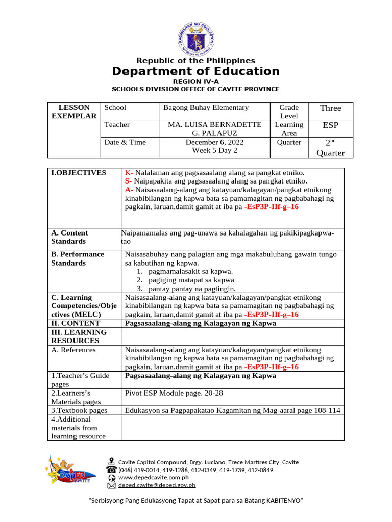 DLL Q2 Week5 Day2 | PDF