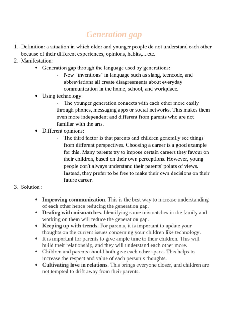 Generation Gap | PDF