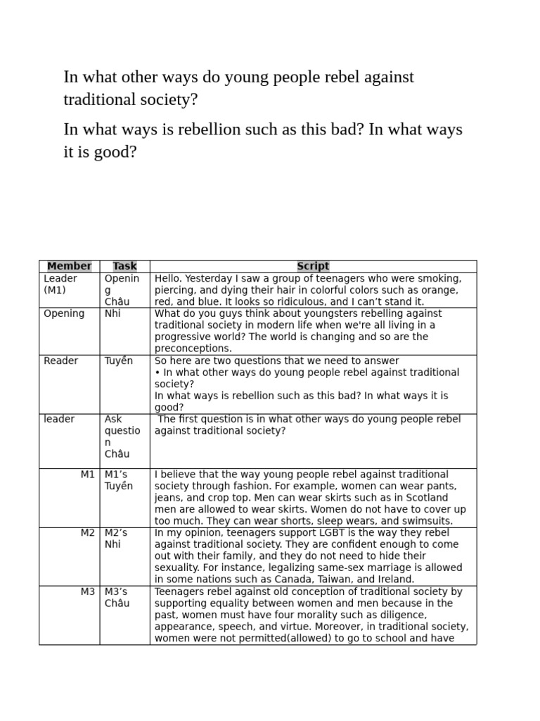 Topic 8-Script | PDF | Adolescence