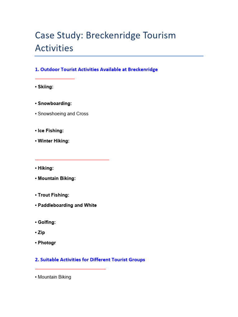 Breckenridge Tourism Case Study | PDF | Trail | Hiking