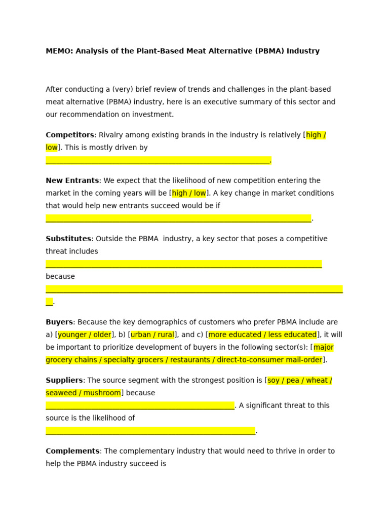Day 2, Five Forces Analysis of PBMA Industry - Memo | PDF