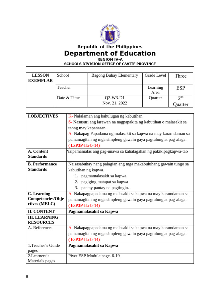 DLL Q2 Week3 Day1 | PDF
