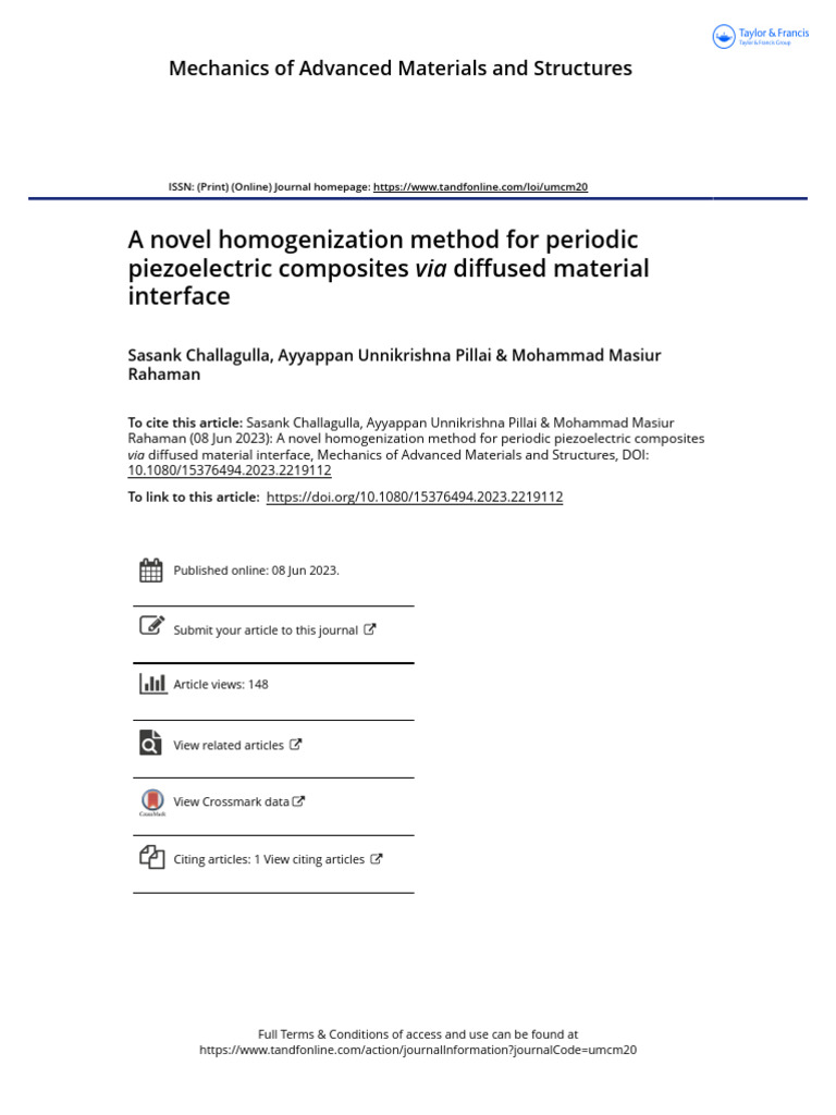A Novel Homogenization Method For Periodic Piezoelectric Composites Via ...