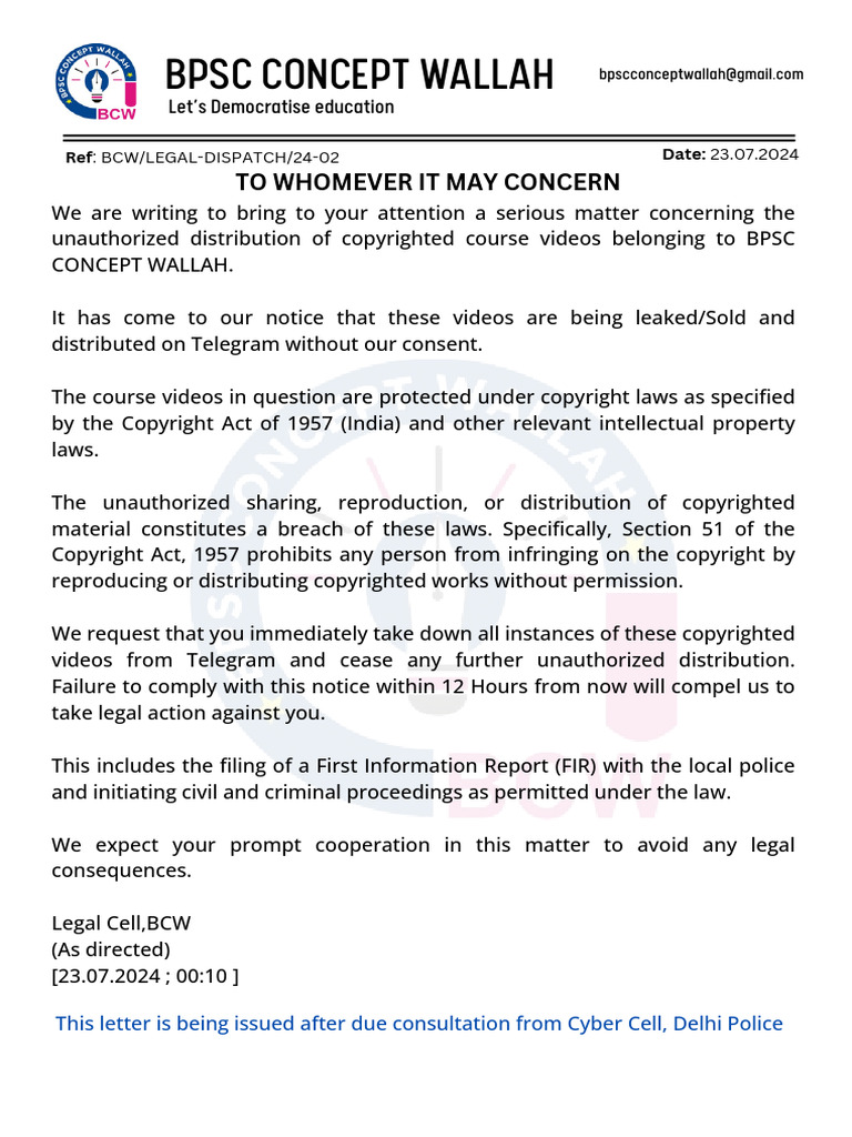 Copyright Issue | PDF
