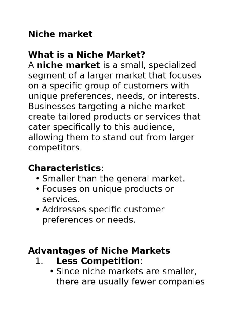 Niche market | PDF | Market (Economics) | Brand