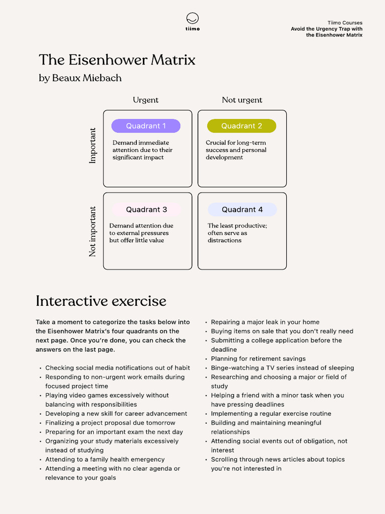 The Eisenhower Matrix 31c23dce0c | PDF