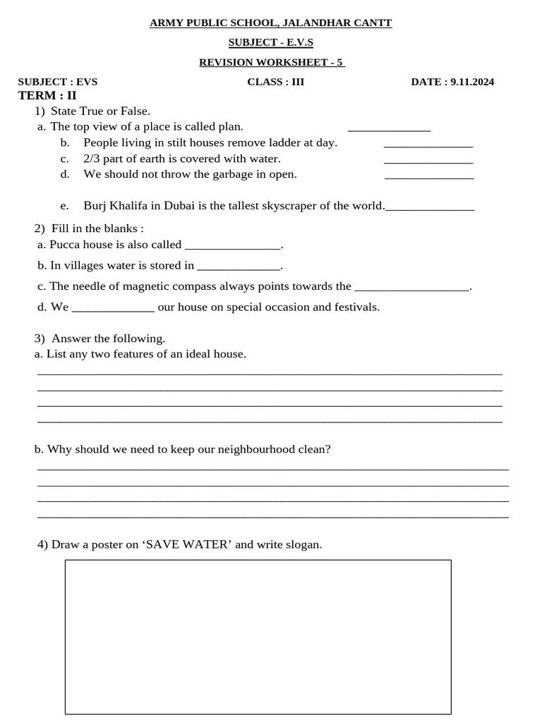 Evs Revision WS-5 | PDF | Science & Mathematics