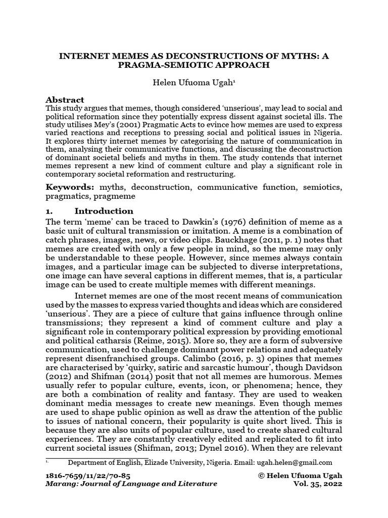 2130-Article Text-6003-1-10-20221130 | PDF | Semiotics | Meme