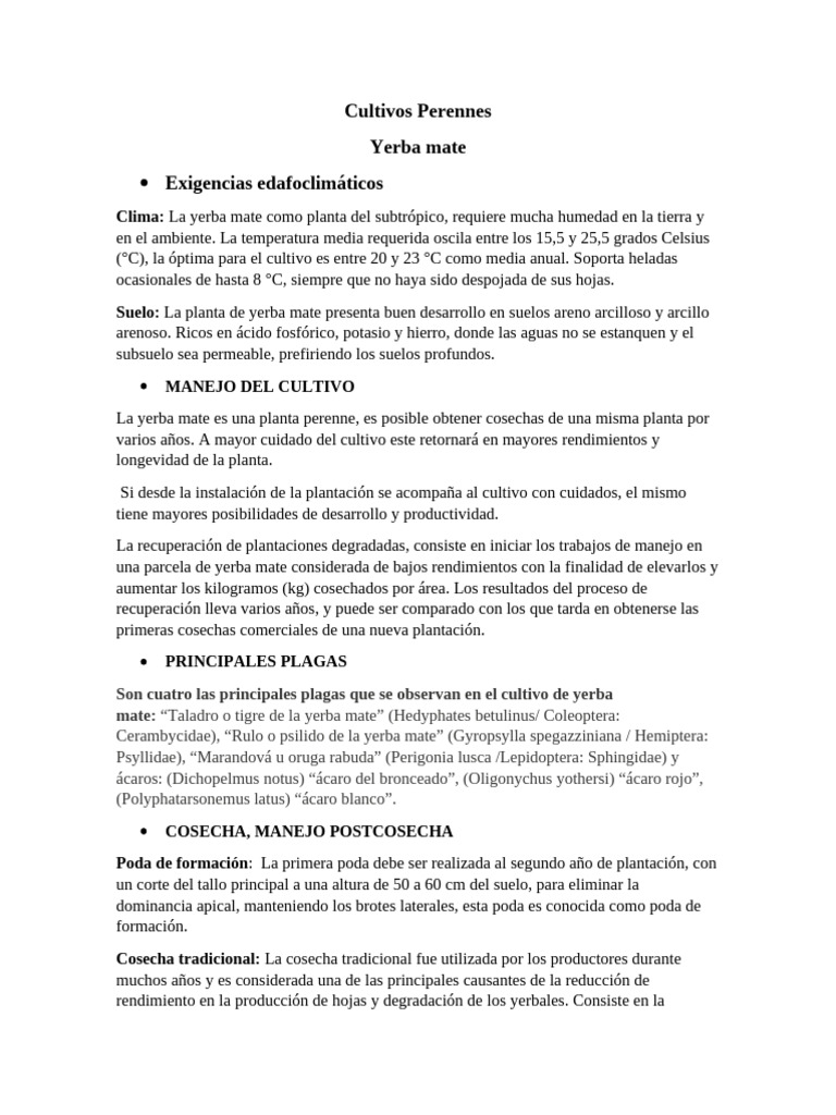 Cultivos Perennes | PDF | Suelo | Fertilizante