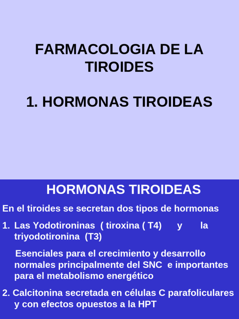 Farmaco Hormona Tiroidea | PDF | Tiroides | Hormona estimulante de la tiroides