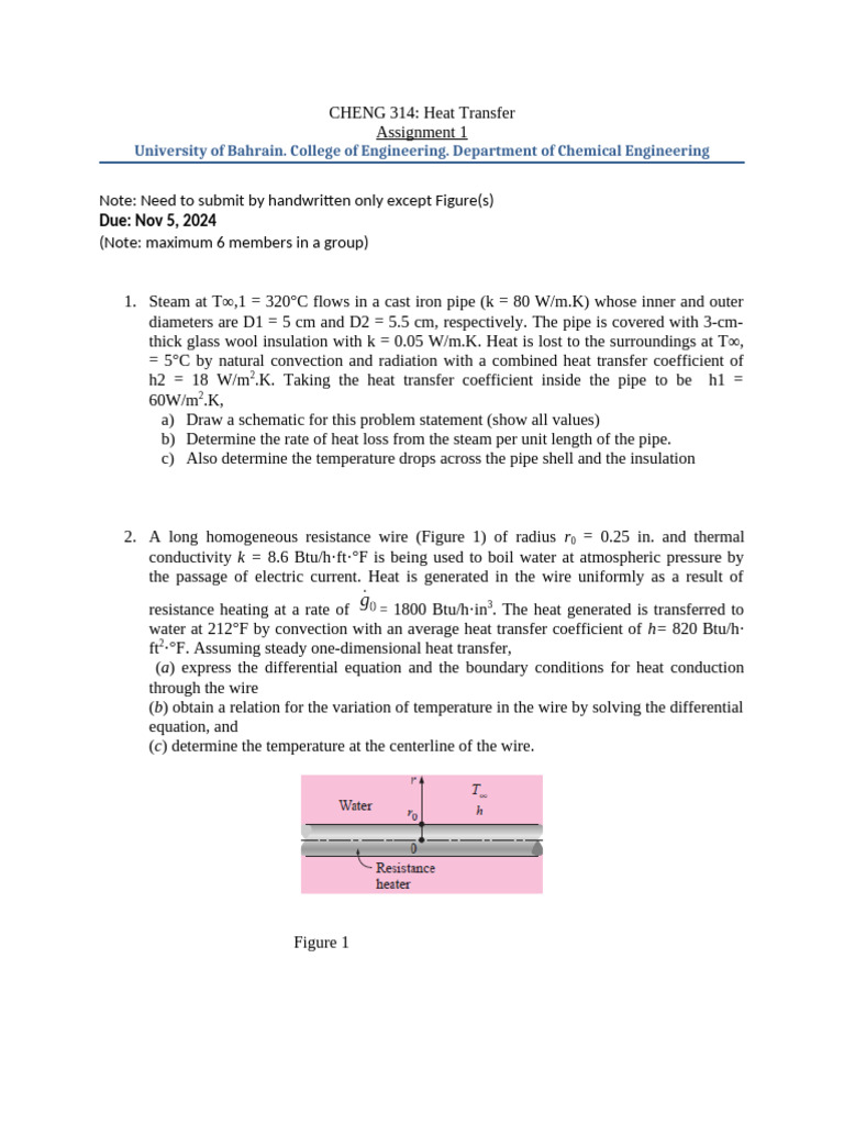 Assig 1 - SI-2024-2025 | PDF | Heat Transfer | Heat