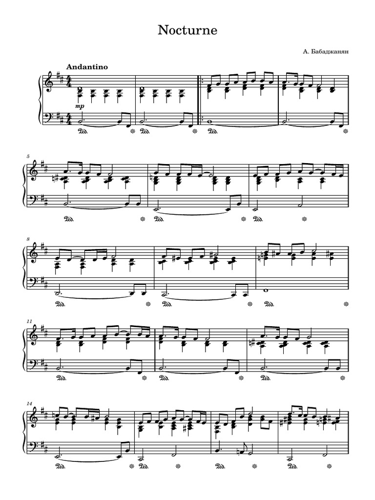 Arno Babajanyan - Nocturne | PDF