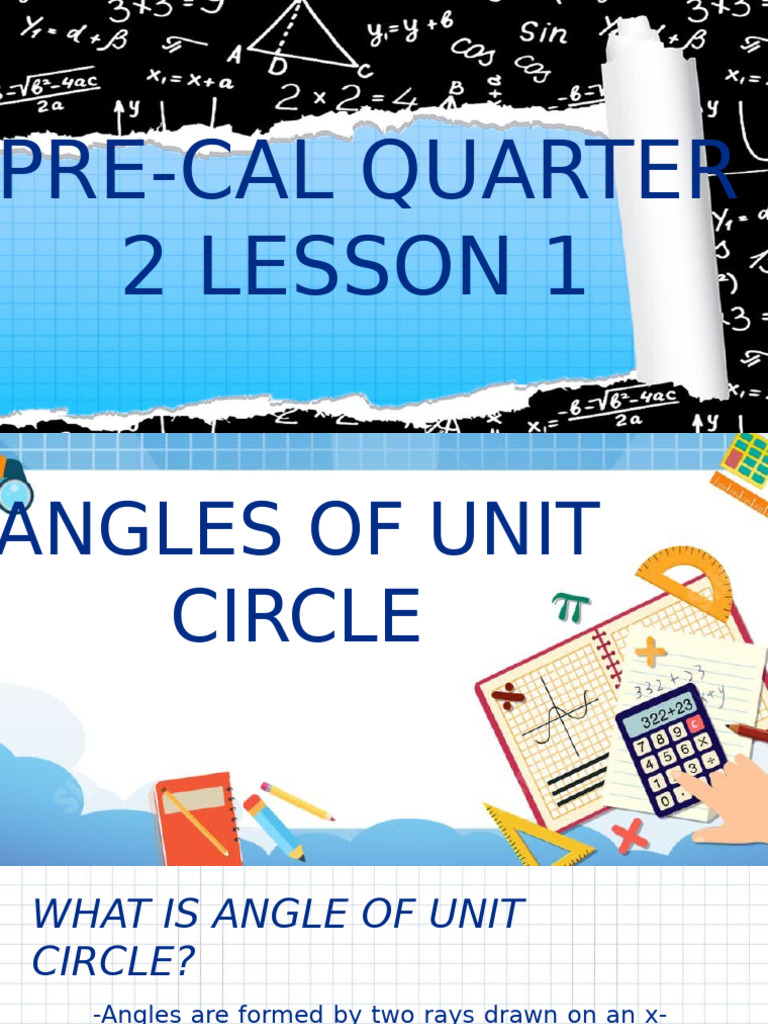 Grade 11 Pre-Calculus Angle of Unit Circle | PDF