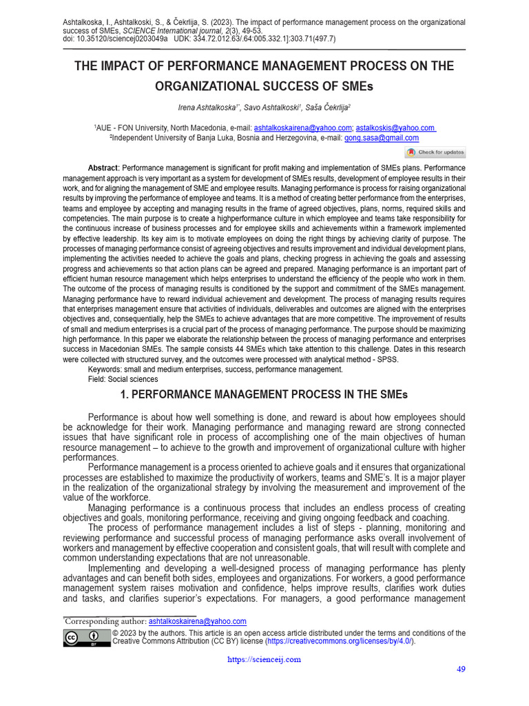The Impact of Performance Management Process On TH | PDF | Small And ...