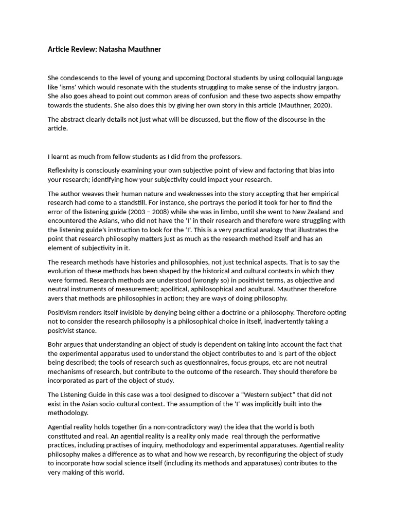 Mauthner's Insights on Research Philosophy | PDF | Positivism | Methodology