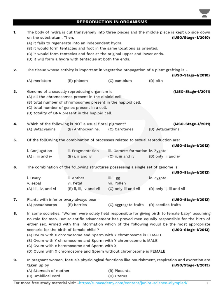 Reproduction in Organisms Questions | PDF | Sexual Reproduction | Ploidy