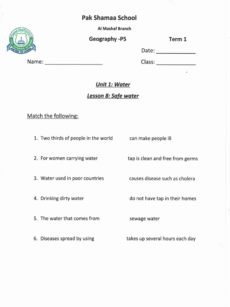 Lesson 7 Safe Water US WS & WB Exercises | PDF