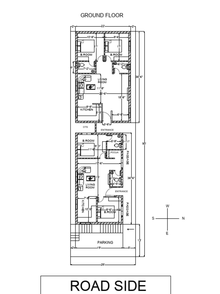 GF Plan - Two Portions of 2BHK | PDF