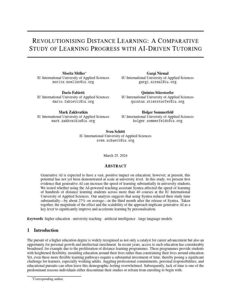 Revolutionising Distance Learning | PDF | Learning | Artificial ...
