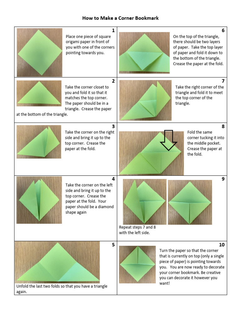 Origami Bookmark Corner