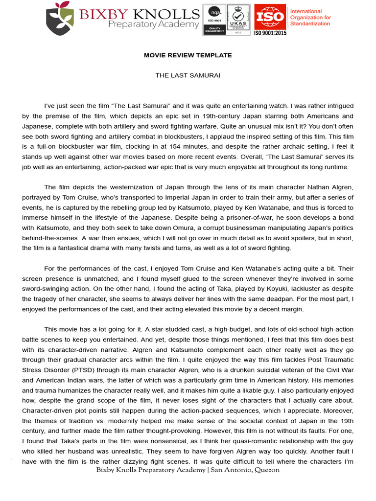 UCSPSG-Midterm PT-Movie Review Template | PDF