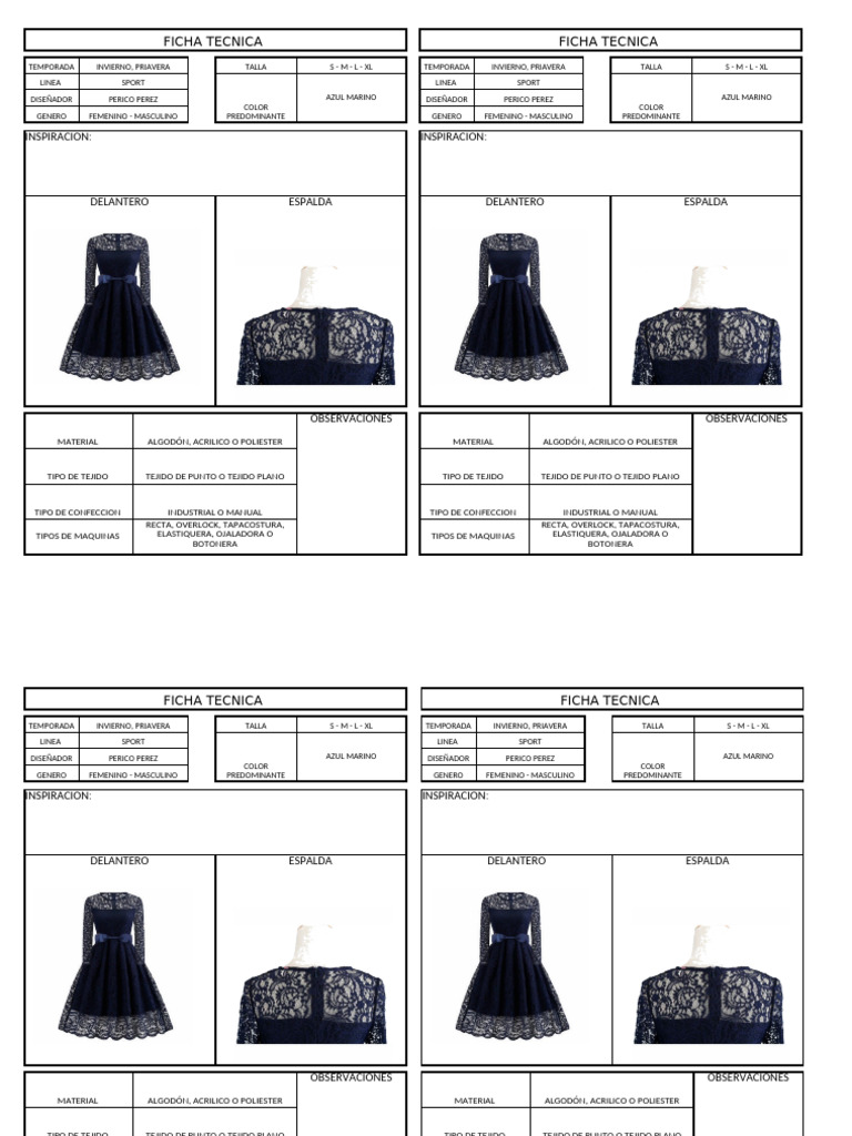 Ficha Tecnica para Desfile de Modas | PDF | Textiles | Moda