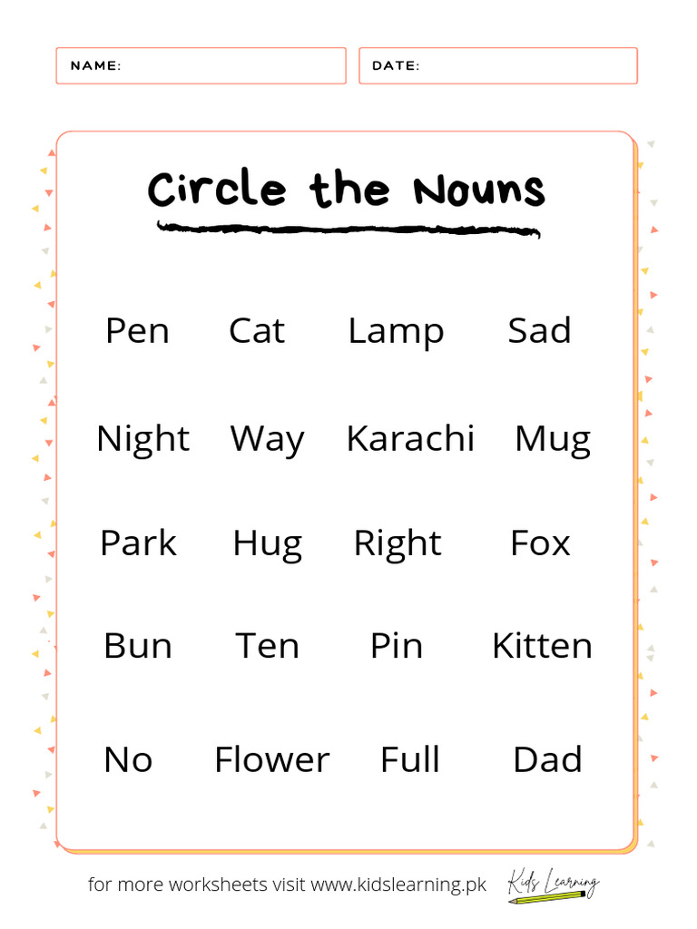 Circle The Nouns R1uze4 | PDF | Wellness