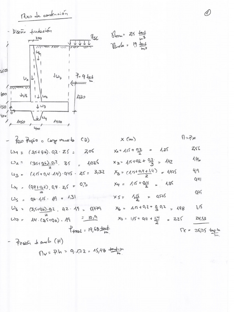 Muro de Contenci N Dise o Losa | PDF