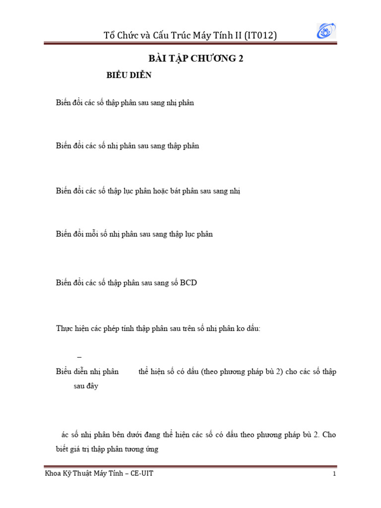 IT012 - Bai Tap Chuong 2 | PDF