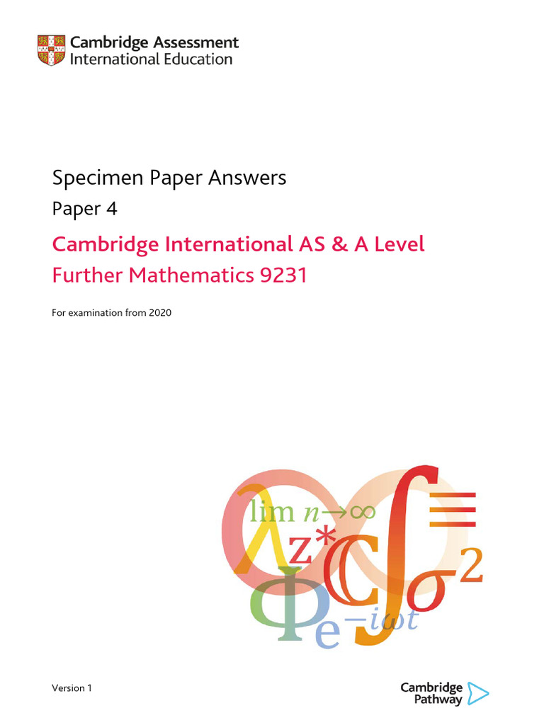 9231 Specimen Paper Answers Paper 4 (For Examination From 2020) | PDF ...