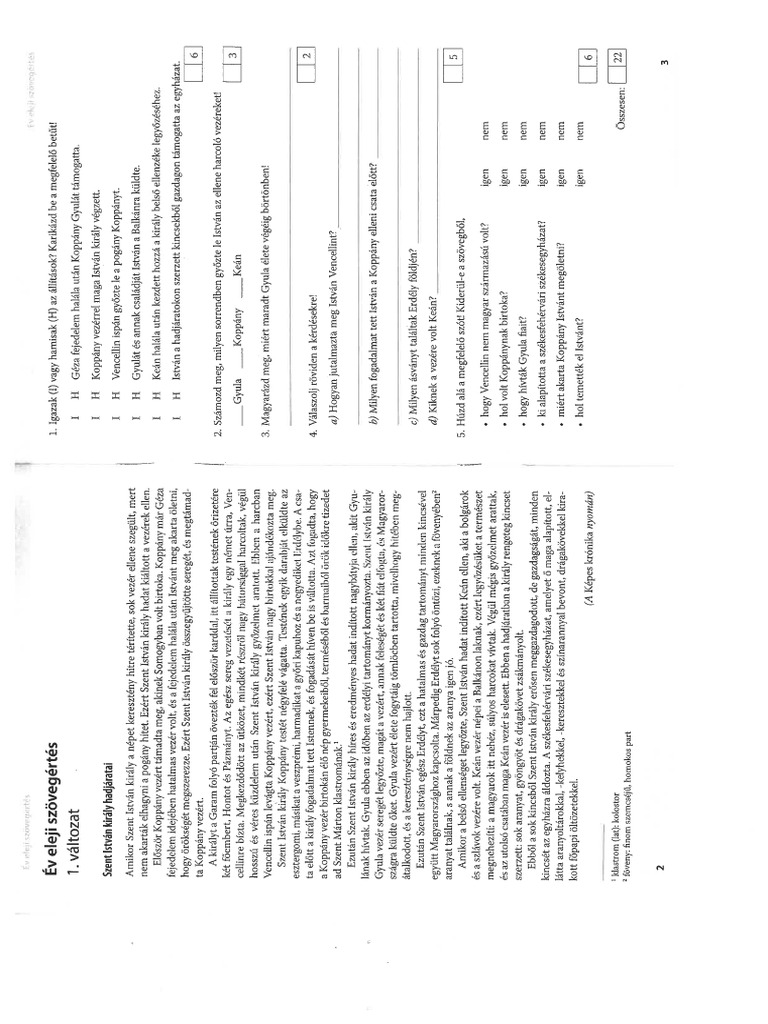 Irodalom 6-Feladatlap | PDF