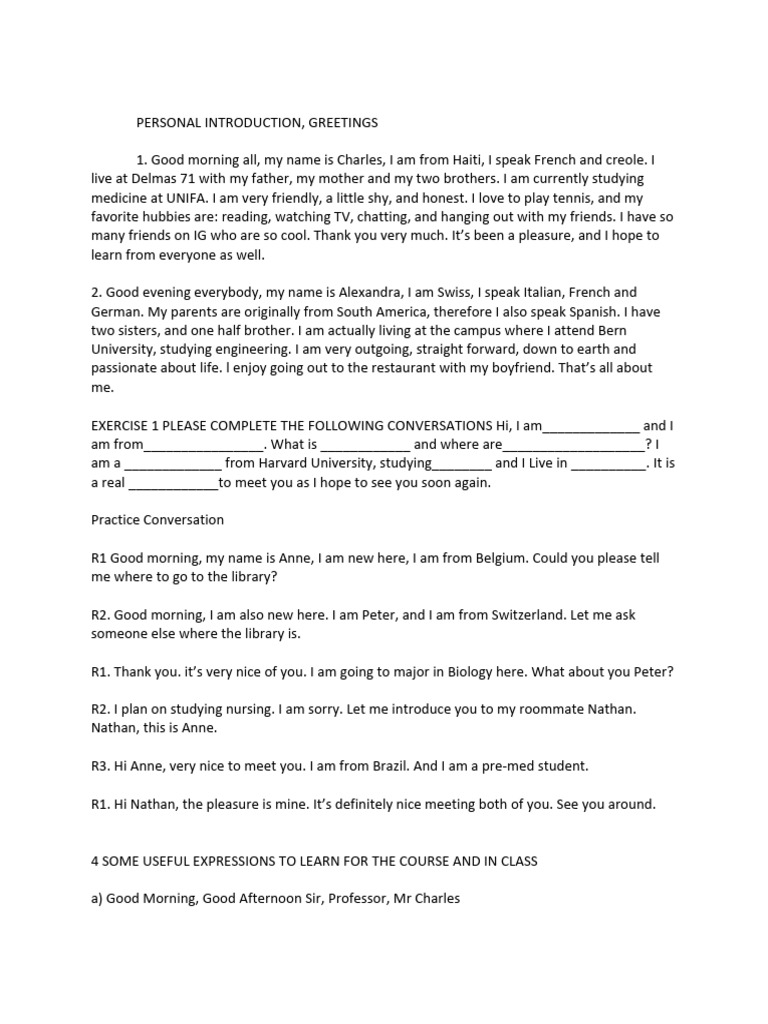 Lesson 2 Anglais | PDF