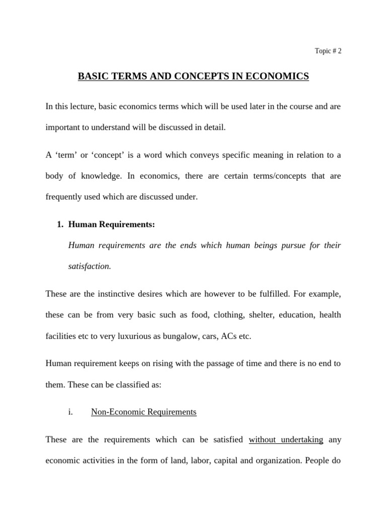 Lecture 2 Basic Terms and Concepts | PDF | Demand | Goods