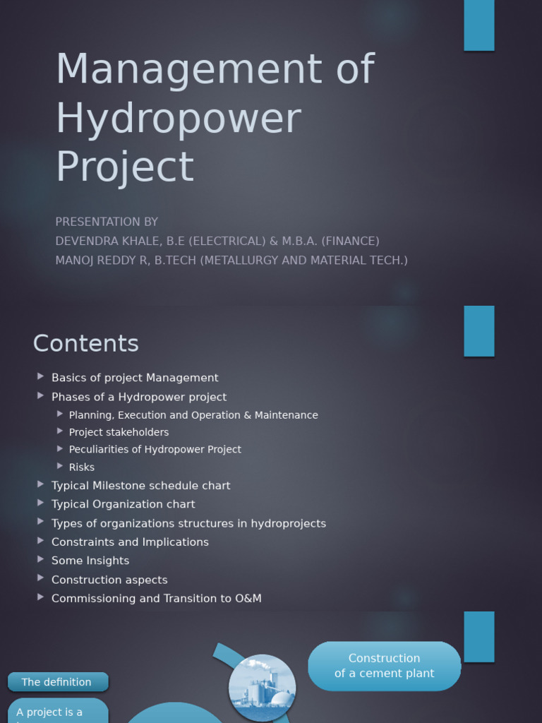 Management of Hydropower Project (R2) | PDF | Project Management | Flood