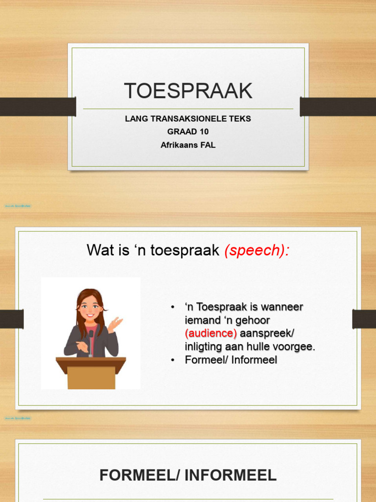 Gr10 Toespraak Slides | PDF