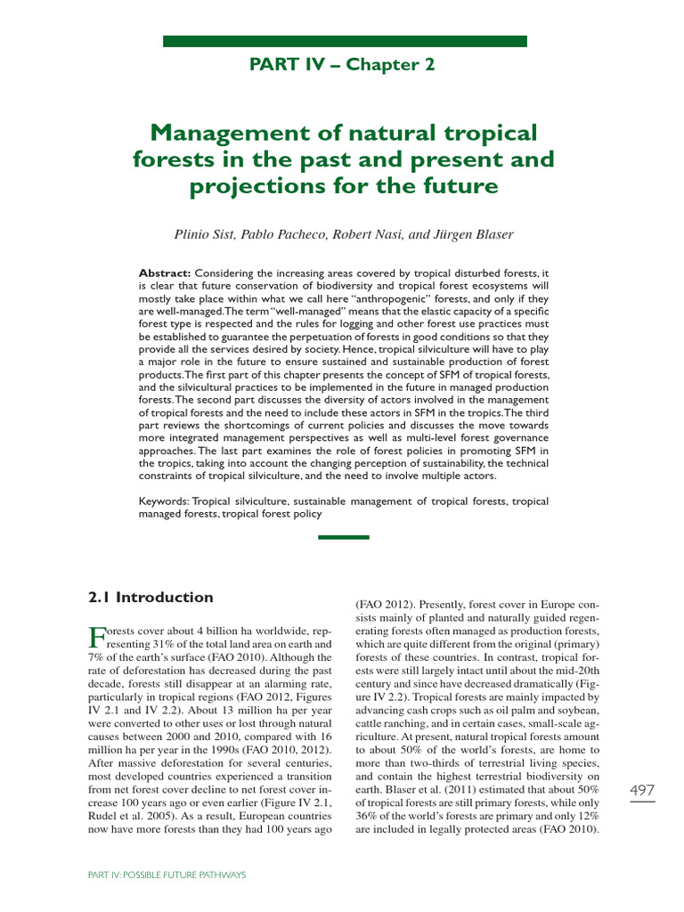 Forest Management in The Tropical | PDF | Forests | Deforestation