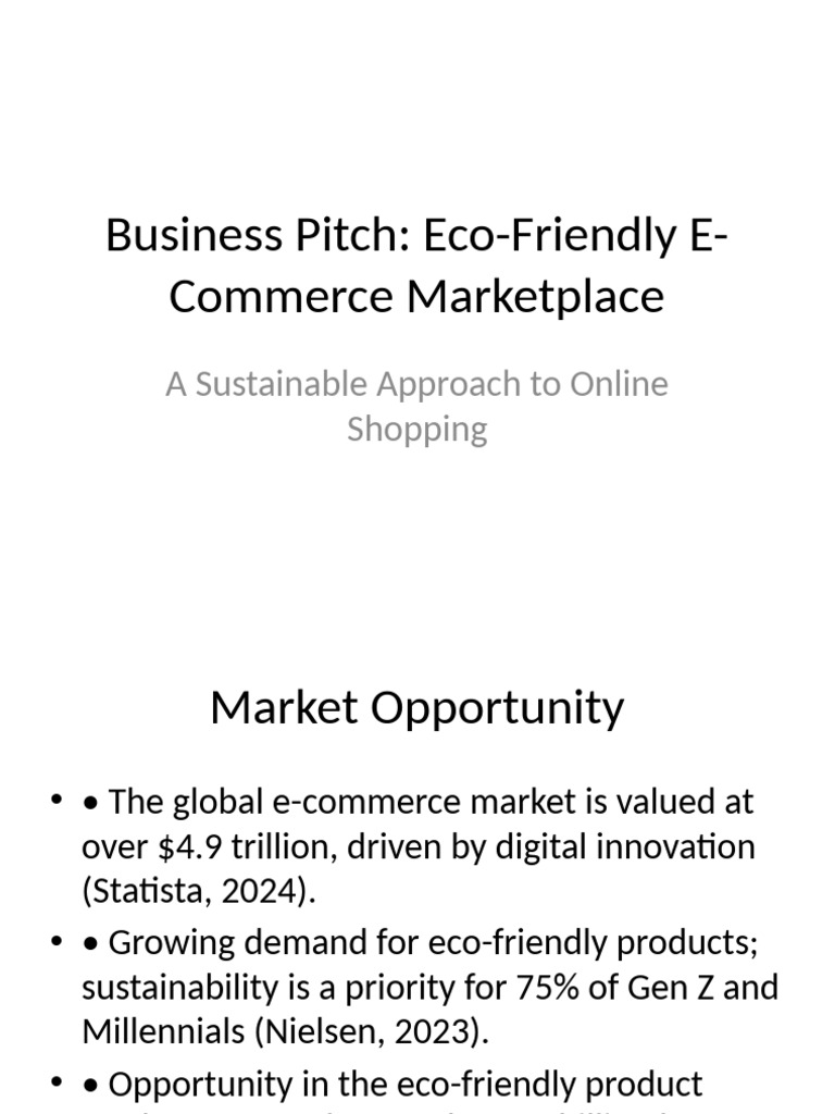 Eco-Friendly E-Commerce Pitch With References v2 | PDF