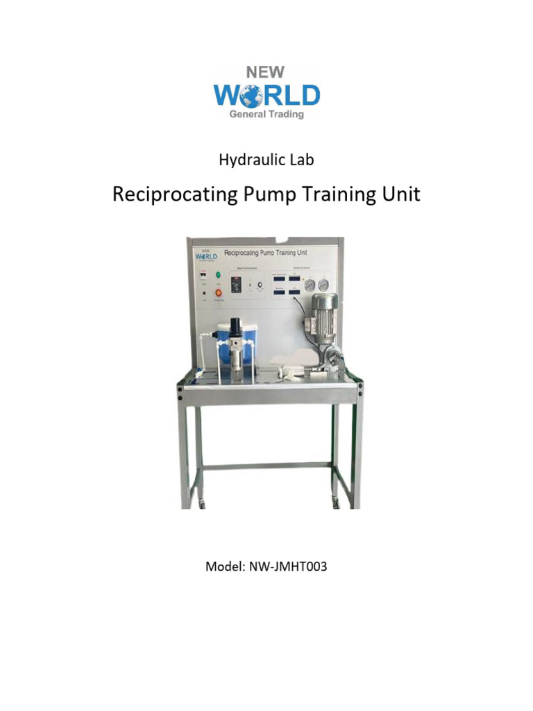 Reciprocating Pump Training Unit Experiment Manual | PDF | Pump ...