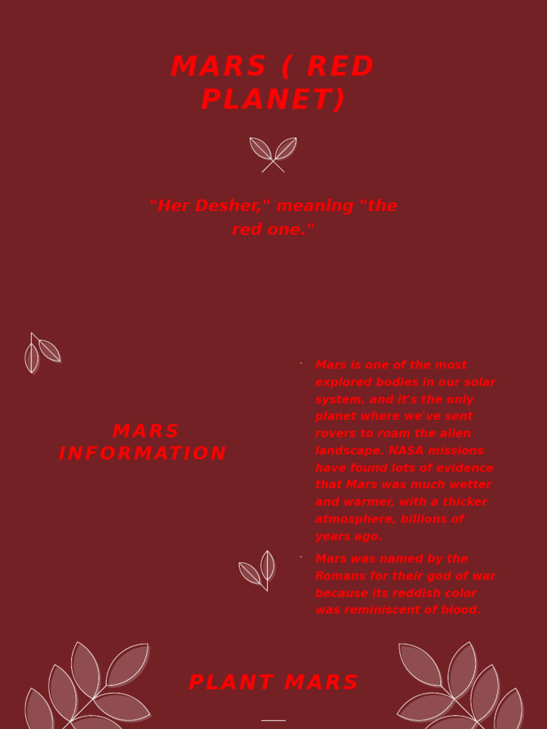 Mars | PDF | Mars | Earth