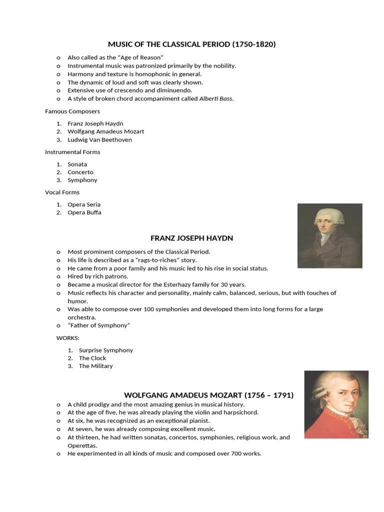 Music 9 of The Classical Period | PDF | Classical Period (Music ...