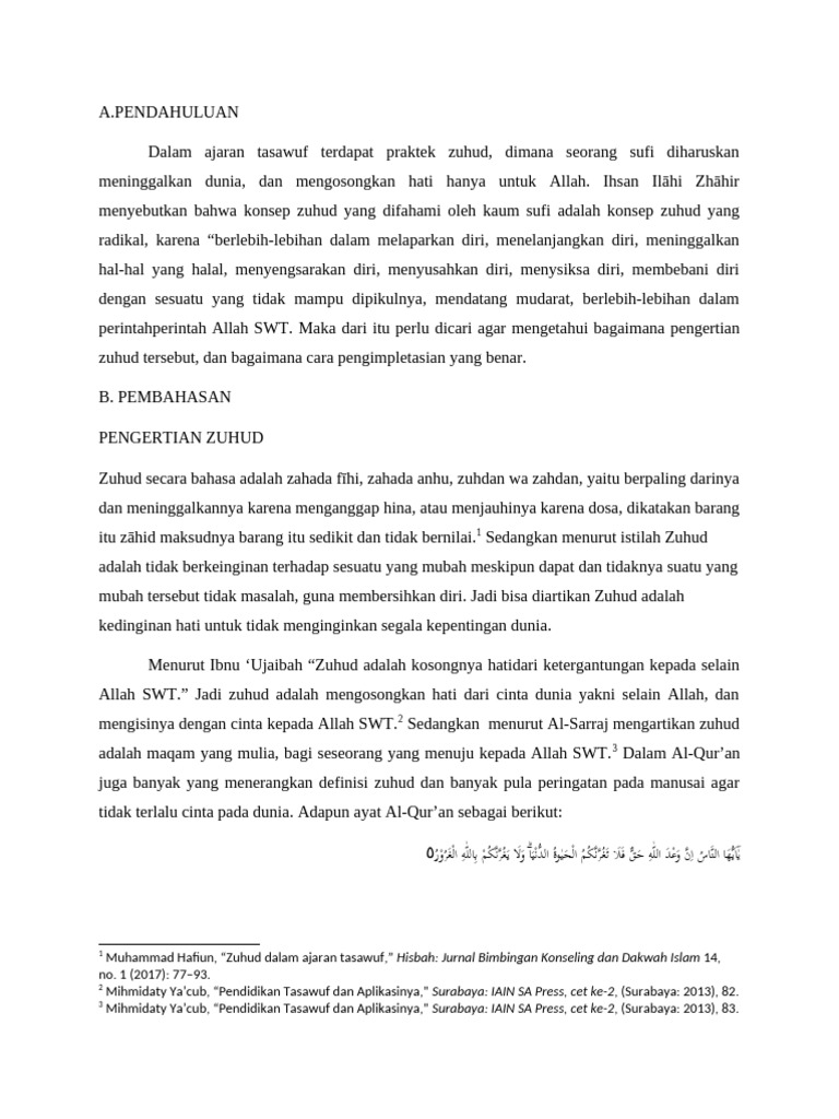 Pengertian Zuhud | PDF