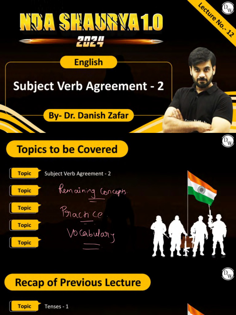 English 12 - Class Notes - NDA Shaurya 1.0 2024 | PDF