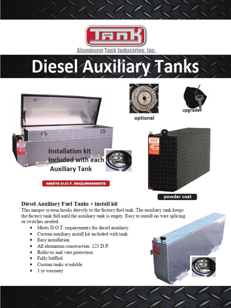 Diesel Auxiliary Tanks Catalog | PDF | Automotive Technologies ...