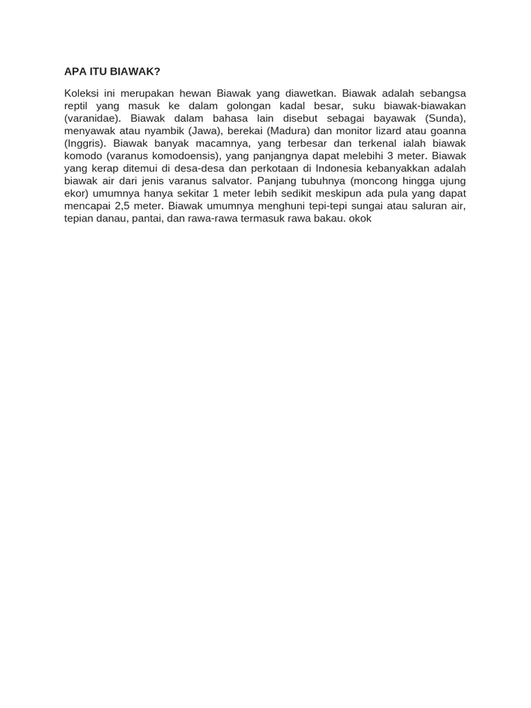 Mengenal Biawak: Reptil Indonesia | PDF