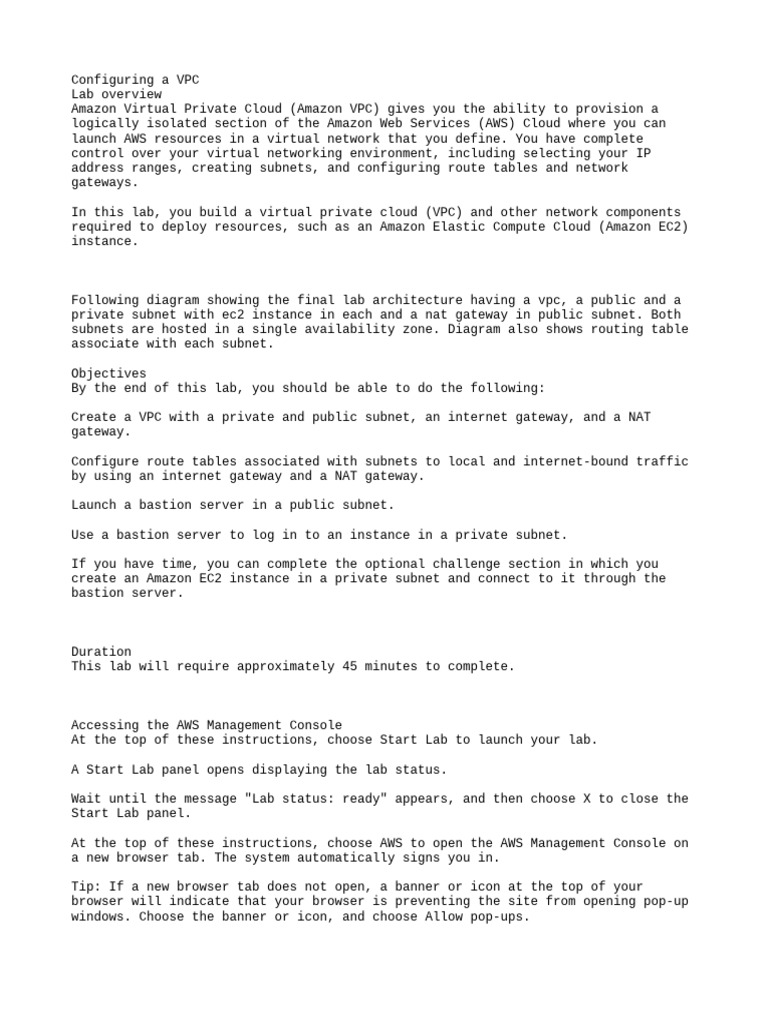 Configuring a VPC | PDF | Ip Address | Internet