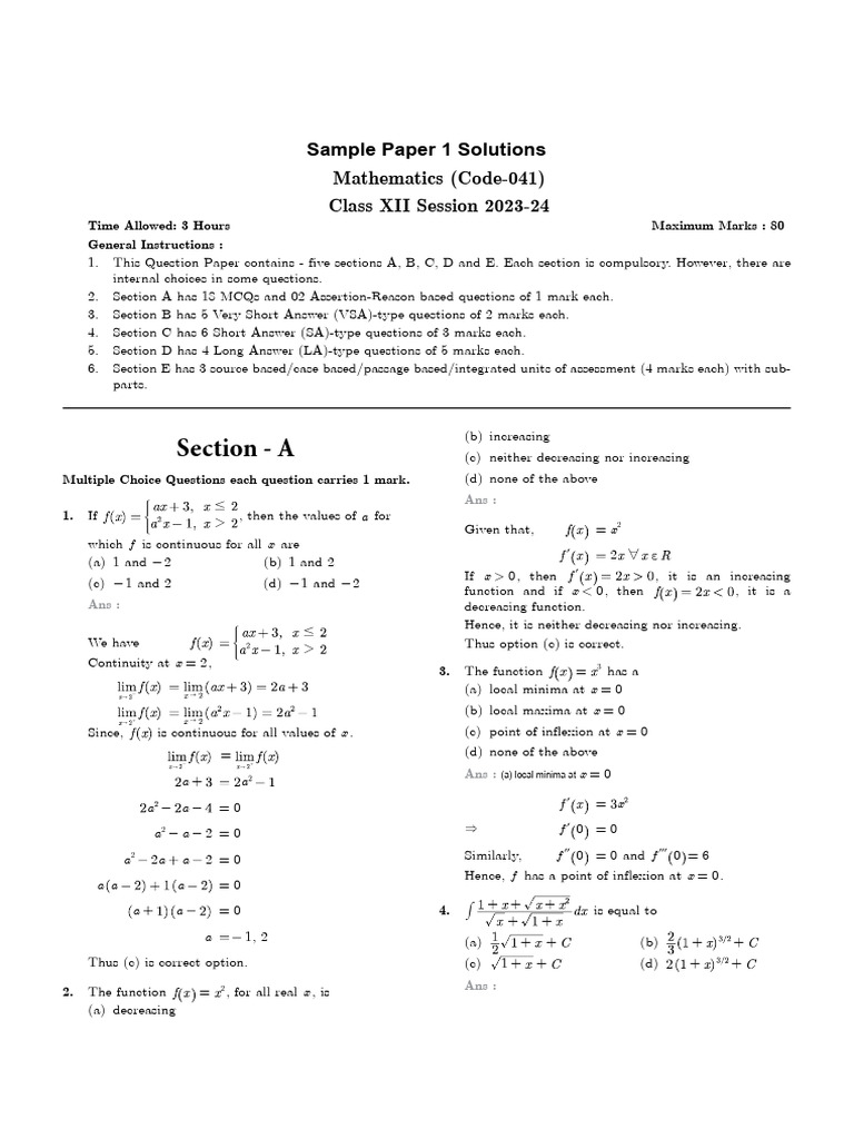 20 Sample QP With Sol | PDF | Educational Assessment And Evaluation ...