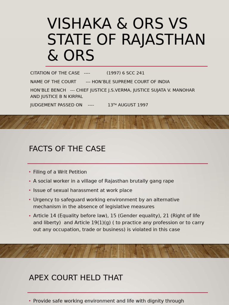 Vishaka & Ors Vs State of Rajasthan | PDF | Politics