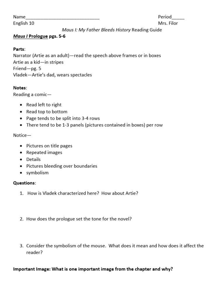 Maus_I_Reading_Guide | PDF