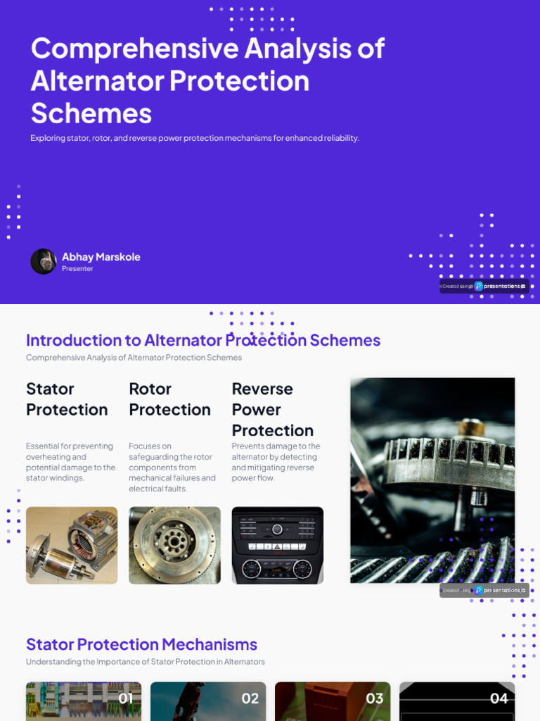 Alternator Protection Scheme Presentation | PDF