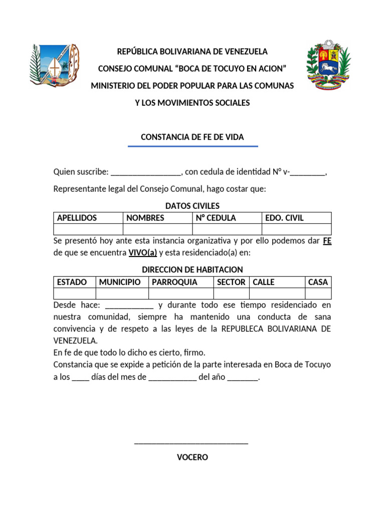 Constancia de Fe de Vida | PDF | Ciencias sociales